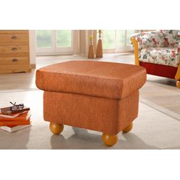Hocker Home Affaire, B:62cm H:45cm T:50cm, orange, Chenille (70% Polyacryl, 30% Polyester);Chenille (70% Polyacryl, 30% Polyester) auf Korpus und
