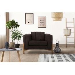 Sessel Home Affaire, B:100cm H:74cm T:88cm, grau, Wohnzimmer, Sessel, "Haki"