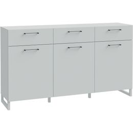 Sideboard FORTE, B:164,6cm H:93,4cm T:41,1cm, grau, Dekorfolie, Spanplatte, Wohnzimmer, Sideboards, "Silba", Breite ca. 164,6 cm