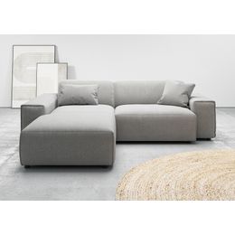 Ecksofa Andas, B:234cm H:71cm T:191cm, grau, 100% Polyester, Wohnzimmer, Sofas, "Glimminge L-Form auch in Breitcord, Feincord + Easy care-Bezug",