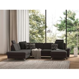 Sit & More Wohnlandschaft SIT & MORE, B:340cm H:89cm T:228cm, braun, Sofas, "Padua U-Form", inklusive Sitztiefenverstellung, Armteilfunktion und Federkern