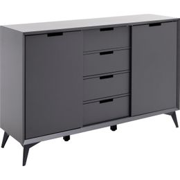 Highboard MCA furniture, B:137cm H:92cm T:40cm, grau, Holzwerkstoff, Wohnzimmer, Sideboards, "Netanja", Breite ca. 137 cm