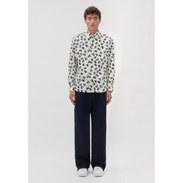Herren Businesshemd "Studio", beige, Gr. L, STUDIO SEIDENSTICKER, bedruckt, 100% Baumwolle, Hemden, Regular Langarm Kentkragen Druck
