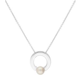 Vivance Damen Kette mit Anhänger "button pearl", Silber 925 (Sterlingsilber), silber, Silber 925 (Sterlingsilber), Halsketten