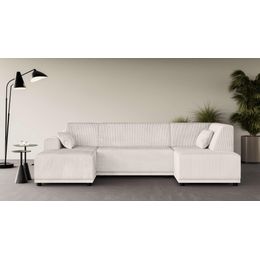 Wohnlandschaft Home Affaire, B:296cm H:80cm T:162cm, beige, 100% Polyester, Sofas, "TAMMO", U-Form