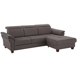 Ecksofa Home Affaire, B:255cm H:104cm T:185cm, grau, Struktur (100% Polyester);Luxus-Microfaser Lederoptik (100% Polyester);Luxus-Microfaser ALTARA