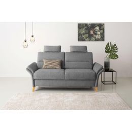 3-Sitzer Home Affaire, B:186cm H:90cm T:89cm, grau, 100% Polyester, Sofas, "Westerland", Federkern-Polsterung. wahlweise mit Armlehnfunktion