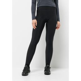 Jack Wolfskin Damen Fahrradhose "MOROBBIA TIGHTS W", schwarz, Gr. XL, OBERSTOFF 84% POLYAMID, 16% ELASTHAN, Hosen