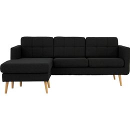 Ecksofa Home Affaire, B:205cm H:84cm T:150cm, grau, Struktur fein (100% Polyester);Luxus-Microfaser Vintageoptik (100% Polyester);Luxus-Microfaser