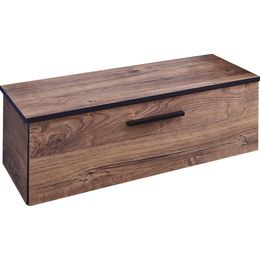 Unterschrank SAPHIR, B:71cm H:27,5cm T:44cm, braun, Spanplatte, Badezimmer, Schränke, "Quickset 374 Badschrank mit 1 Klappe, inkl. Abdeckplatte",