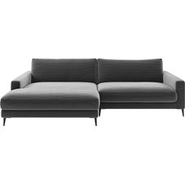 Ecksofa Inosign, B:272cm H:84cm T:190cm, grau, 100% Polyester, Wohnzimmer, Sofas, "Downtown, B/T/H: 272/190/84 cm L-Form", weicher Sitzkomfort auch