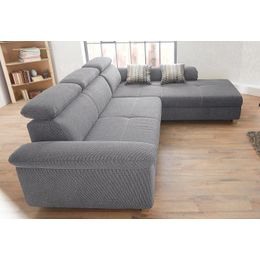 Jockenhöfer Ecksofa, B:295cm H:102cm T:214cm, grau, JOCKENHÖFER GRUPPE, Struktur ( 100% Polyester);Zierkissen: 100% Polyester, Wohnzimmer, Sofas, "Landshut