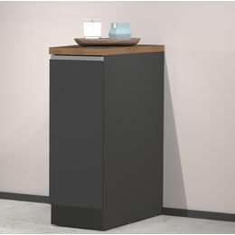 Apothekerschrank KOCHSTATION, B:30cm H:85cm T:60cm, schwarz, Küche, Schränke, "KS-Sole,Apothekerkommode", Breite/Höhe 30/85 cm, Anbau-und Unterbau