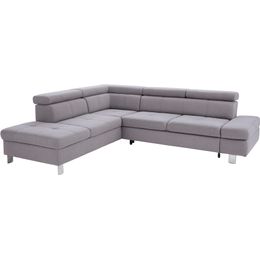 Ecksofa, B:272cm H:98cm T:232cm, grau, exxpo - SOFA FASHION, Luxus-Kunstleder;Webstoff (100% Polyester);Webvelours (100% Polyester), Wohnzimmer,