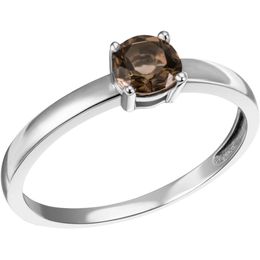 Firetti Damen Fingerring "Schmuck Geschenk Gold 375 Gold 585 Goldring Solitär", 58, Weißgold 375, 1,55mm, braun, Weißgold 375, Fingerringe, mit