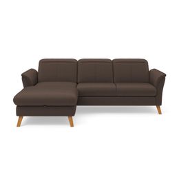 Sit & More Ecksofa SIT & MORE, B:245cm H:91cm T:178cm, braun, 100% Polyester, Wohnzimmer, Sofas, "Romero L-Form", wahlweise mit oder ohne Relax-Funktion,