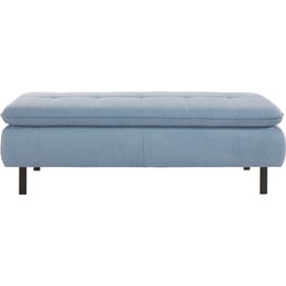 Hockerbank Inosign, B:137cm H:44cm T:65cm, blau, 98% Polyester 2% Polyamid, Hocker, "Birkholm", passend zur Serie "Birkholm", B/T/H: 137/65/44 cm