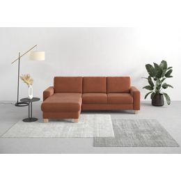 Ecksofa Home Affaire, B:249cm H:91cm T:164cm, rosa, 95% Polyester, 5% Polyamid, Wohnzimmer, Sofas, "Summer L-Form", mit Recamiere, mit oder ohne
