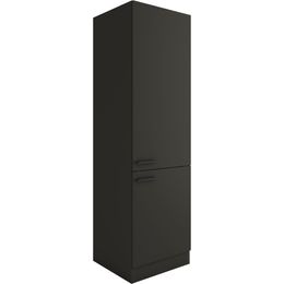 Hochschrank Optifit, B:60cm H:206,8cm T:60cm, grau, Spanplatte, Küche, Schränke, "Palma", Breite 60 cm, Höhe 206,8 cm, 5 Fächer