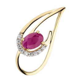 Jobo Damen Kettenanh&auml;nger "Anh&auml;nger mit Rubin und Zirkonia", Gelbgold 333, gold, Gelbgold 333, Schmuckanh&auml;nger, 333 Gold