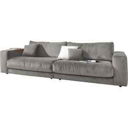 Big-Sofa 3C CANDY, B:290cm H:86cm T:127cm, grau, 100% Polyester, Sofas, "Enisa II", incl. 1 Flatterkissen, Wahlweise mit Flecken-Schutz-Bezug Easy
