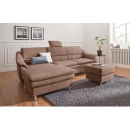 Sit & More Ecksofa SIT & MORE, B:264cm H:90cm T:162cm, braun, Luxus-Microfaser 2 (100% Polyester);Luxus-Microfaser ALTARA NUBUCK (100%