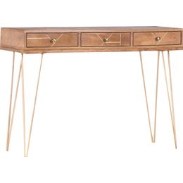 Konsole GUTMANN FACTORY, B:115cm H:82cm T:43cm, beige, Massivholz, Flur, Sideboards, "Scan", mit modernen Haarnadel Beinen