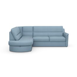 Sit & More Ecksofa SIT & MORE, B:243cm H:87cm T:175cm, blau, Wohnzimmer, Sofas, "Panini L-Form", wahlweise mit Bettfunktion und Bettkasten