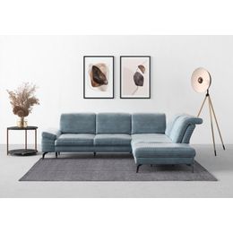 Sit & More Ecksofa SIT & MORE, B:303cm H:84cm T:244cm, blau, 100% Polyester, Wohnzimmer, Sofas, "Cabana L-Form", Ottomane, wahlweise mit Sitztiefen-,Armlehnen-
