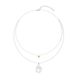 Firetti Damen Kette mit Anhänger "Schmuck Geschenk, Halskette Perle mehrreihig", Perlen Silber 925 (Sterlingsilber), L: 50, gelb, Perlen, Silber 925