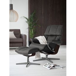 Fußhocker stressless, B:55cm H:43cm T:41cm, grau, Leder PALOMA: PALOMA ist ein durchgefärbtes Semianilin-Möbelleder mit natürlicher Narbung., Hocker,
