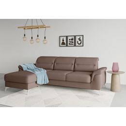 Sit & More Ecksofa SIT & MORE, B:258cm H:85cm T:170cm, braun, 98% Polyester, 2% Polyamid, Wohnzimmer, Sofas, "Sinatra L-Form", mit Recamiere, optinal mit