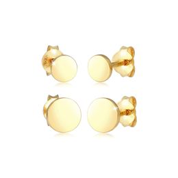 Elli Damen Ohrring-Set "Disc Pl&auml;ttchen Kreis Basic 2er Set 925 Silber", onesize, ohne Stein, Silber 925 (Sterlingsilber), gold, Silber 925