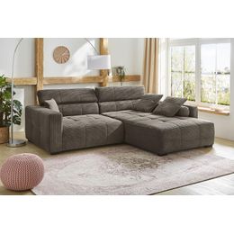 Jockenhöfer Ecksofa, B:283cm T:123cm, grau, JOCKENHÖFER GRUPPE, Korpus: 95% Polyester, 5% Nylon;Kissen: 95% Polyester, 5% Nylon, Wohnzimmer, Sofas, "Severino
