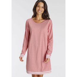 Vivance Dreams Damen Sleepshirt, Gr. 36, rosa, Obermaterial: 50% Baumwolle, 50% Polyester, Basic, Kleider, mit Streifen-Details