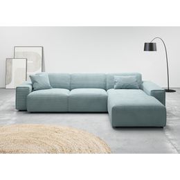 Ecksofa Andas, B:294cm H:71cm, blau, 12% Polyaxryl, 88% Polyester, Wohnzimmer, Sofas, "Glimminge auch in Breitcord, Feincord, Bouclé + Easy