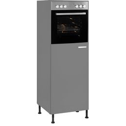 Backofen/Kühlumbauschrank Optifit, B:60cm H:176,6cm T:58,4cm, grau, Holzwerkstoff, Schränke, "Parma", Breite 60 cm