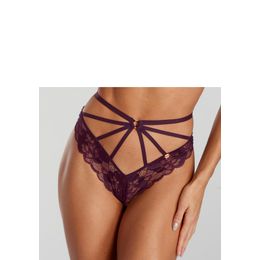 JETTE Damen Tanga, Gr. 36, lila, Microtouch, Obermaterial: 90% Polyamid, 10% Elasthan, Unterhosen, mit aufregendem Bänder-Design