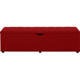 Hockerbank Places of Style, B:120cm H:42cm T:40cm, rot, Struktur fein (100% Polyester) für Bett Classico, Piazza, Premium und Vega;Struktur (100%