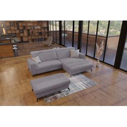 Sit & More Ecksofa SIT & MORE, B:290cm H:88cm T:178cm, silber, 100% Polyester, Wohnzimmer, Sofas, "Bolero L-Form"
