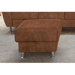 Sit & More Hocker SIT & MORE, B:61cm H:45cm T:61cm, braun, Struktur (100% Polypropylen);Bedruckte Microfaser (100% Polyester);Luxus-Microfaser ALTARA NUBUCK