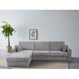 Ecksofa Home Affaire, B:300cm H:85cm T:173cm, grau, 100% Polyester, Wohnzimmer, Sofas, "Roma "L" Dauerschlaffunktion, mit Unterfederung",