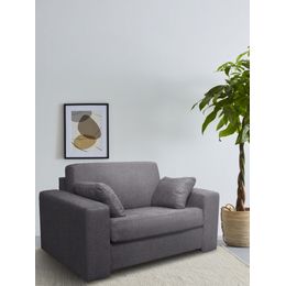 Sessel Home Affaire, B:140cm H:86cm T:95cm, grau, 100% Polyester, Wohnzimmer, Sessel, "Roma Matratzenhöhe 140cm", Dauerschlaffunktion, mit
