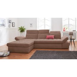 Sit & More Ecksofa SIT & MORE, B:302cm H:77cm T:189cm, braun, Struktur (100% Polyester);Struktur fein (95% Polyester, 5% Polyamid), Wohnzimmer, Sofas, "Stardust