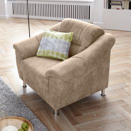Sit & More Sessel SIT & MORE, B:107cm H:86cm T:90cm, beige, Bedruckte Luxus-Microfaser (100% Polyester);Luxus-Microfaser (100% Polyester);Struktur (100%