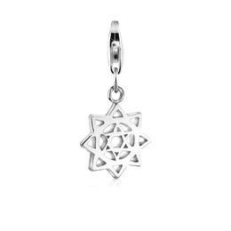 NENALINA Damen Charm-Einh&auml;nger "Anh&auml;nger Herzchakra Symbol Yoga 925 Silber", ohne Stein, silber, Silber 925 (Sterlingsilber), Charms