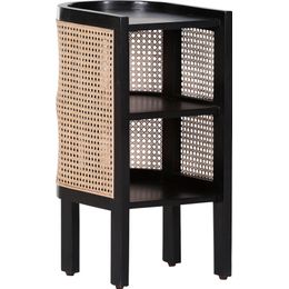 Kommode GUTMANN FACTORY, B:30cm H:62cm T:40cm, schwarz, Massivholz, Sideboards, "Spectra", mit Wiener Geflecht