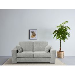 2-Sitzer Home Affaire, B:180cm H:85cm T:95cm, grau, 100% Polyester, Sofas, "Roma Matratzenhöhe 14 cm", Dauerschlaffunktion, mit Unterfederung,