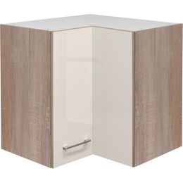Eckh&auml;ngeschrank Flex-Well, B:60cm H:54,8cm T:32cm, braun, Holzwerkstoff, K&uuml;che, Schr&auml;nke, "Nepal", (B x H x T) 60/60 x 54,8 x 32 cm