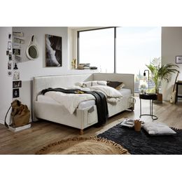 Meise M&ouml;bel Kinderbett MEISE.M&Ouml;BEL, B:133cm L:215cm, beige, Betten, "FUN II", Polsterbett wahlweise mit Bettkasten, Jugendbett inkl. USB-Anschluss